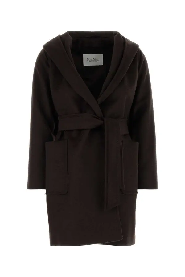 Max Mara Dark Camel Rialto Coat - Multicolor