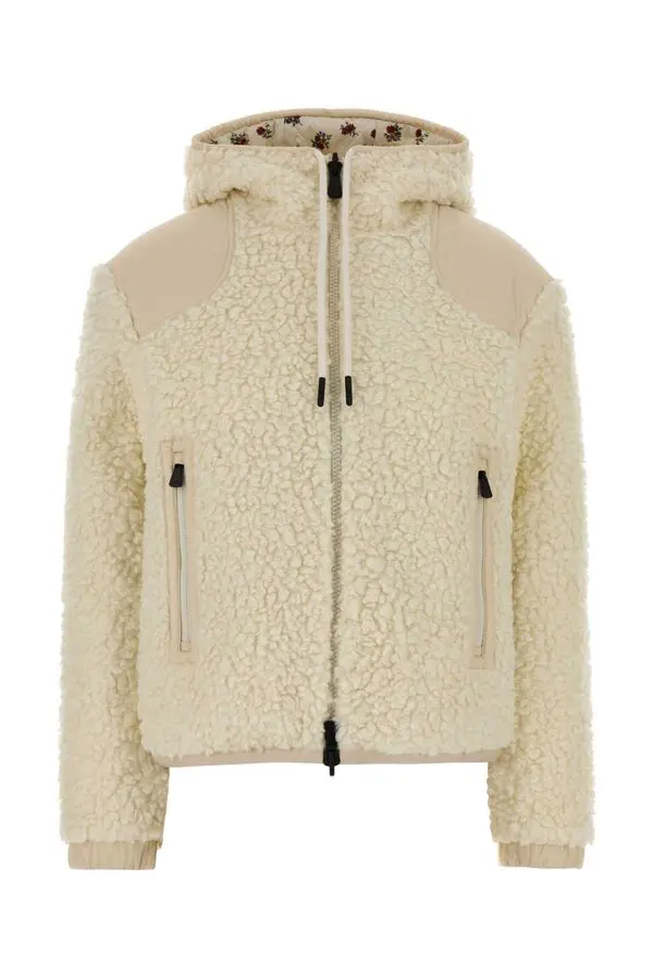 Moncler Ivory Boucle Reversible Jacket - Multicolor