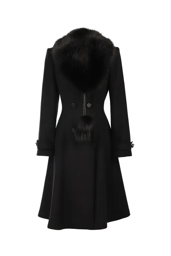 LUNA FASHION HOUSE Wool Coat With Fur Collar, Lucy
