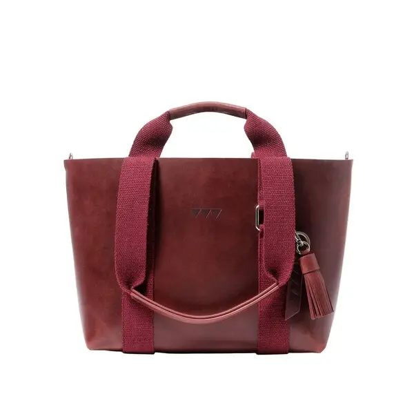 GET THE GALLOP Hay Bag Small Pull Up Leather Burgundy