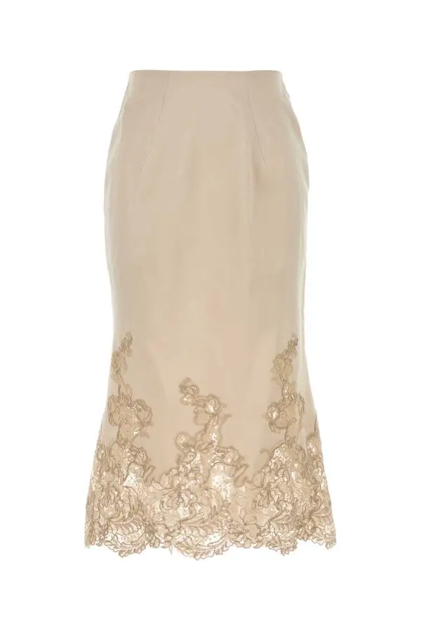 ERMANO SCERVINO Ermanno Scervino Sand Satin Skirt
