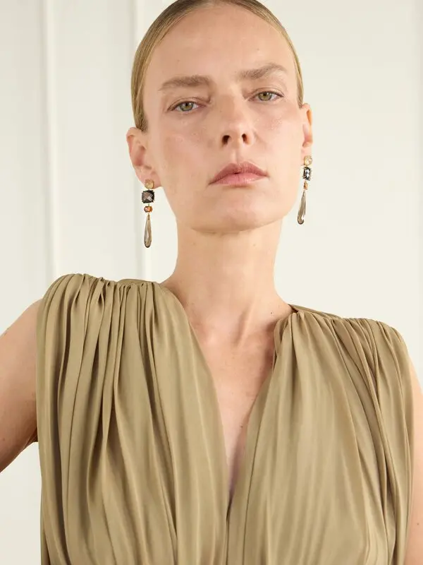 OLE LYNGGAARD COPENHAGEN Lotus 18-karat Gold Multi-stone Earrings
