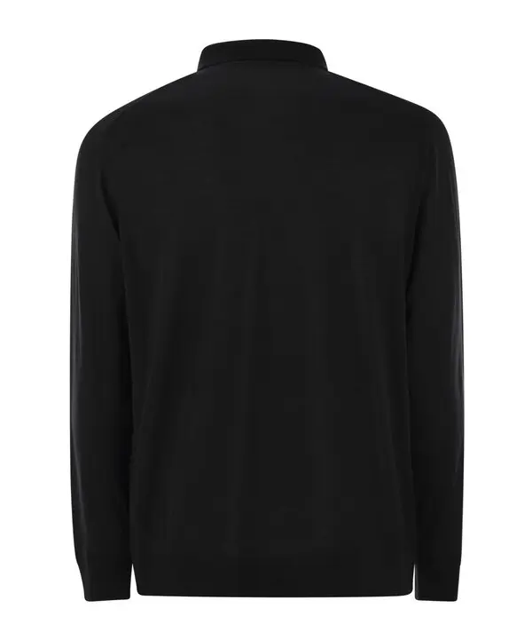 Kiton Long Sleeved Zipped Knitted Polo Shirt