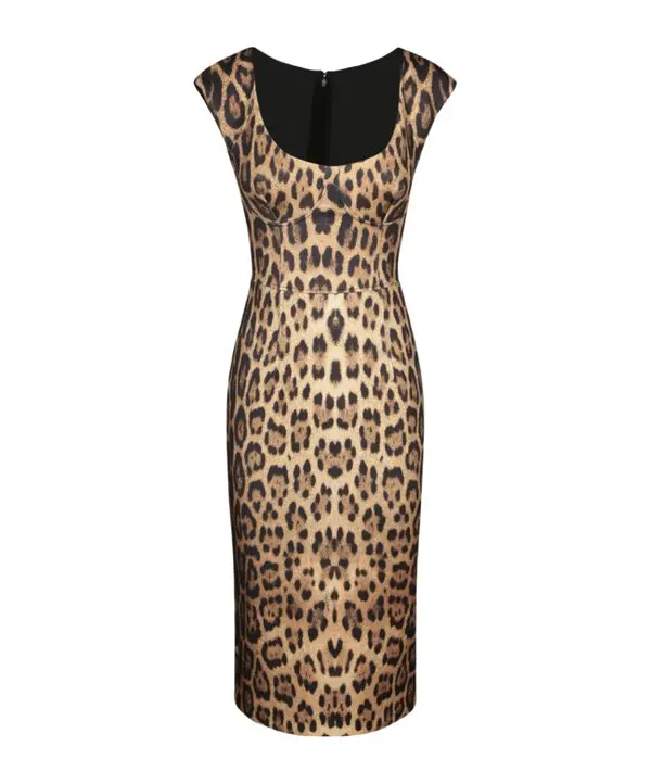 Roberto Cavalli Animal Print Midi Dress