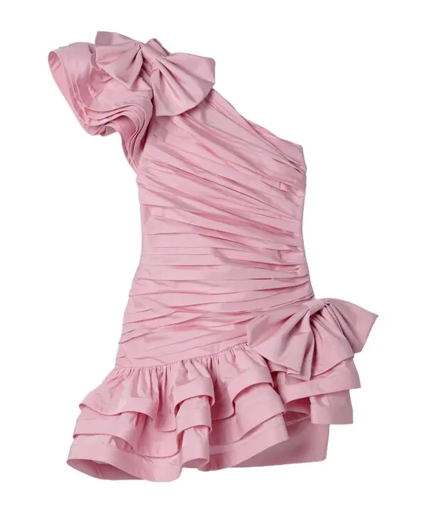 Alessandra Rich Ruched Taffeta Mini Dress