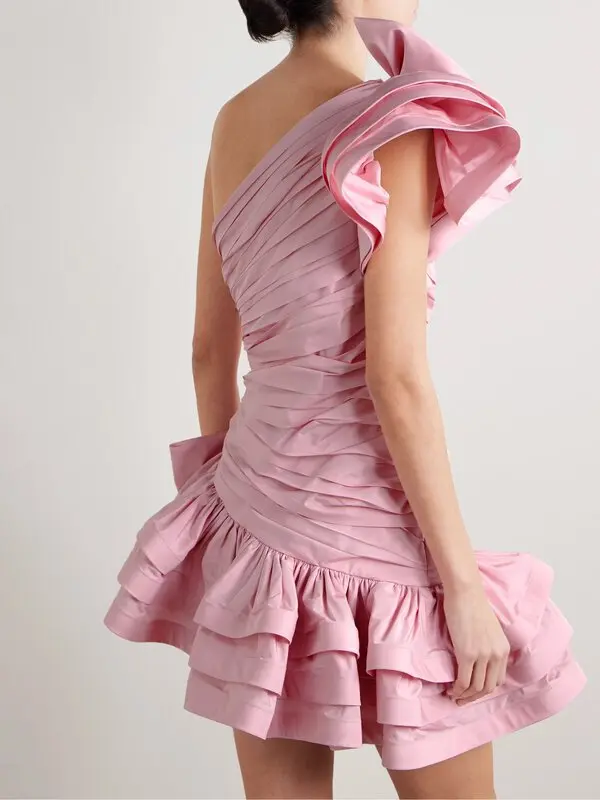 Alessandra Rich Ruched Taffeta Mini Dress