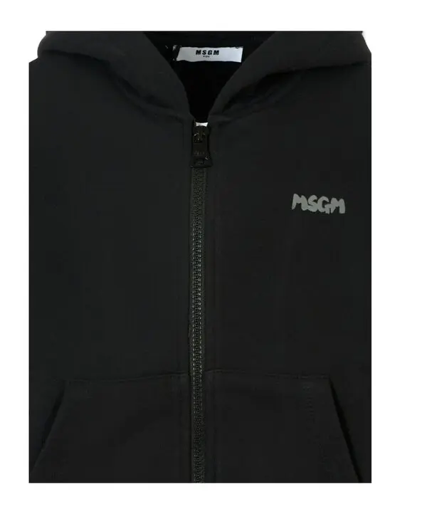 MSGM Logo-print Hooded Zip-up Top
