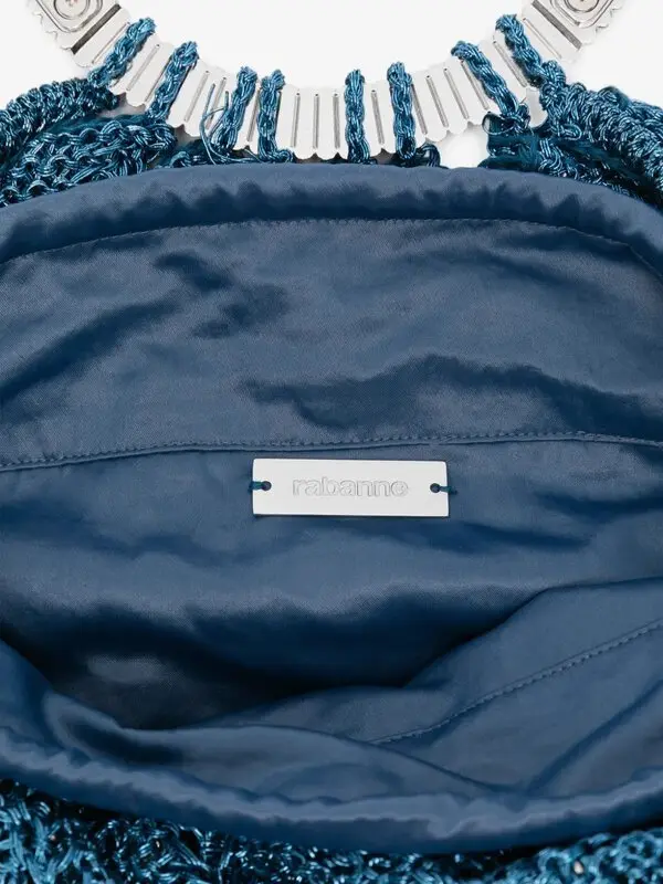 Rabanne Top Handle Beaded Crochet Tote Bag