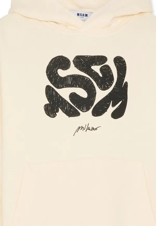 MSGM Abstract-print Hooded Top