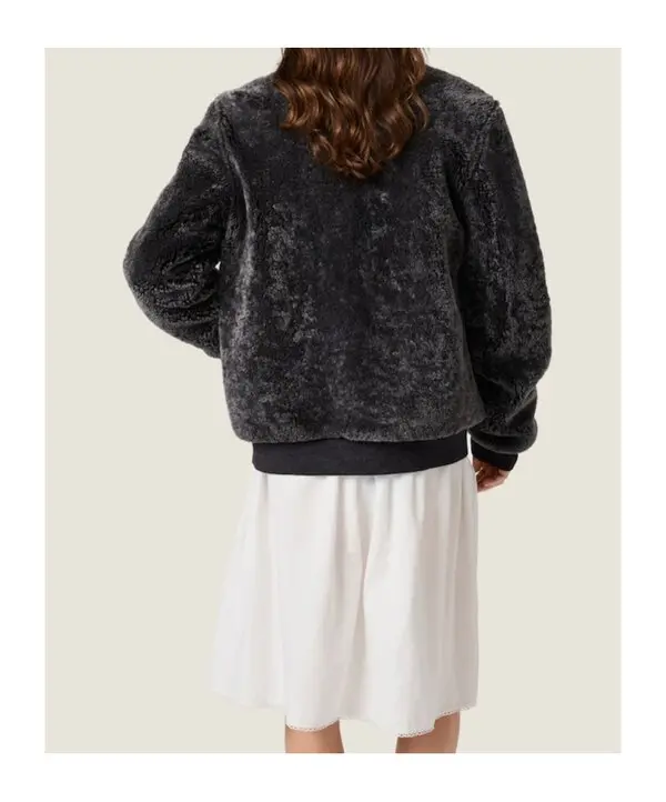 Miu Miu Shearling And Knit Blouson Jacket