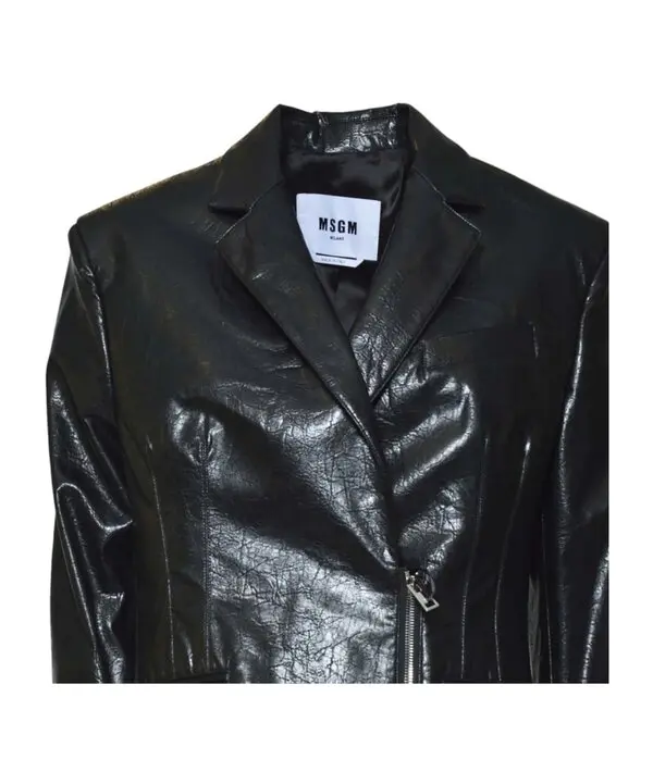 MSGM High Shine Asymmetric-zip Jacket