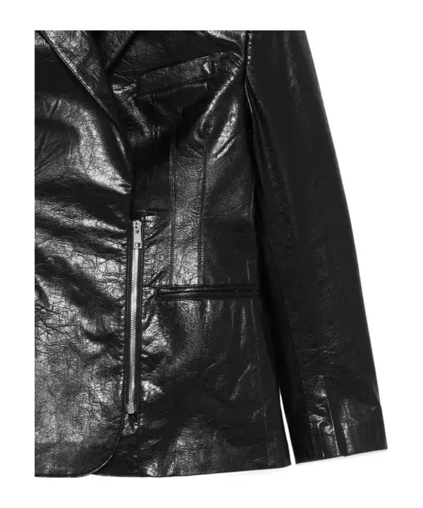 MSGM High Shine Asymmetric-zip Jacket