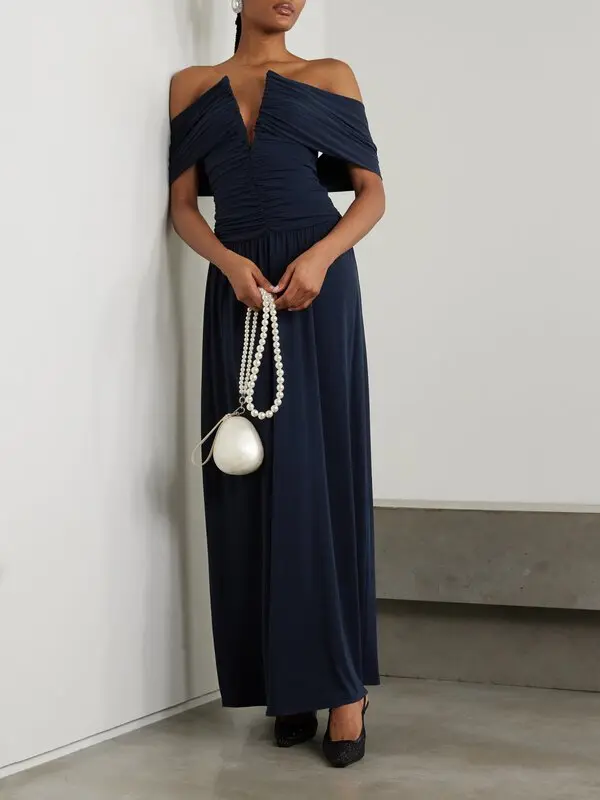 Magda Butrym Off-the-shoulder Ruched Jersey Dress