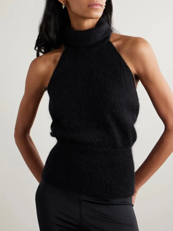 Magda Butrym Open-back Mohair-blend Turtleneck Tank