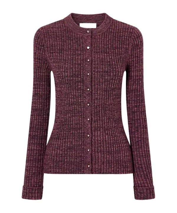 Rabanne Ribbed-knit Buttoned Cardigan - Red