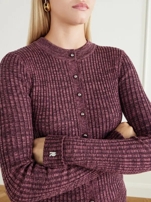 Rabanne Ribbed-knit Buttoned Cardigan