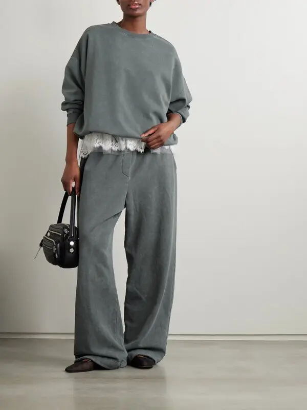 Magda Butrym Acid-wash Cotton-blend Jersey Track Pants