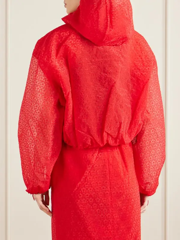 Cecilie Bahnsen Hooded Embroidered Tulle Jacket