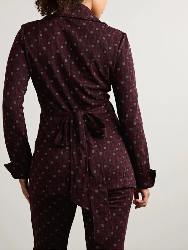 Diane Von Furstenberg Sheree Jacquard-woven Wrap Top