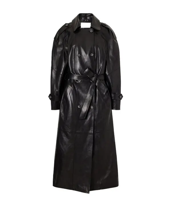 Magda Butrym Double-breasted Full-grain Leather Trench Coat