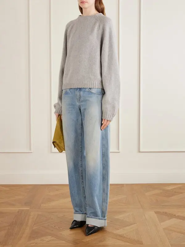 Khaite Mid-waist Wide-leg Jeans