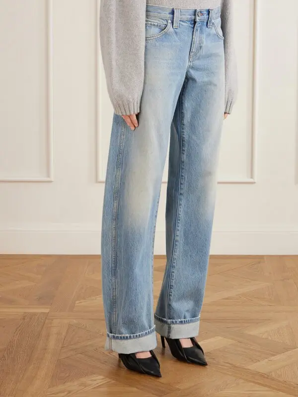 Khaite Mid-waist Wide-leg Jeans