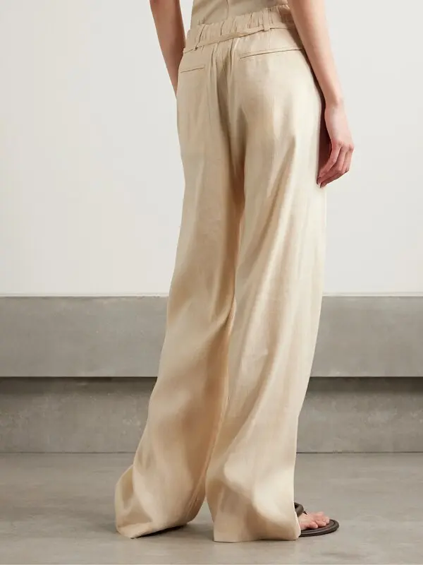 Proenza Schouler Belted Linen-blend Wide-leg Pants