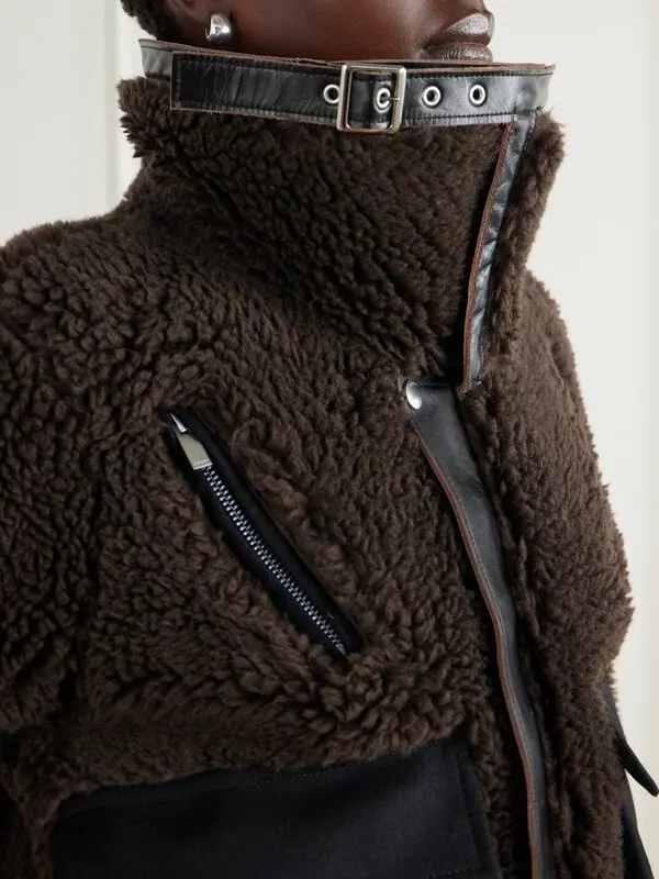 Sacai Cropped Shearling-effect Jacket