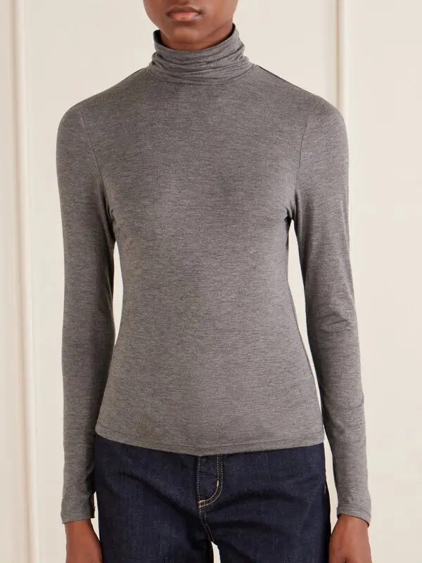 NILI LOTAN Stretch-jersey Turtleneck Top