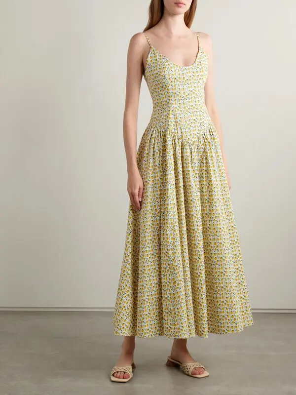 Staud Cotton-blend Poplin Maxi Dress