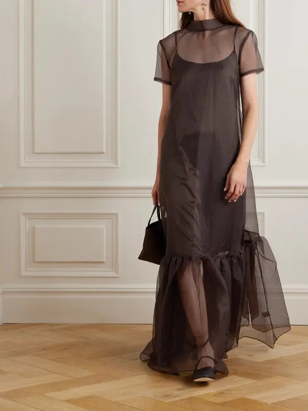 Staud Tiered Organza Maxi Dress