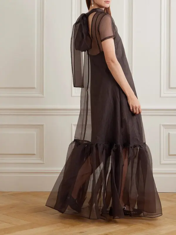 Staud Tiered Organza Maxi Dress