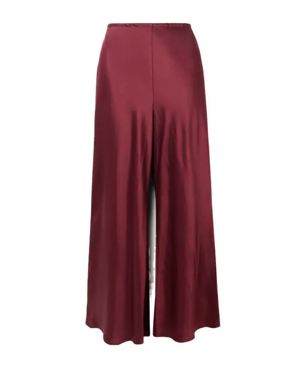 LESET Barb Draped Satin Wide-leg Pants