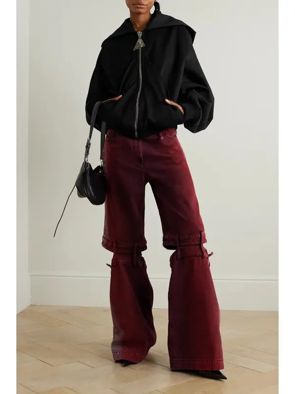 Attico Hooded Oversized Wool-twill Bomber Jacket