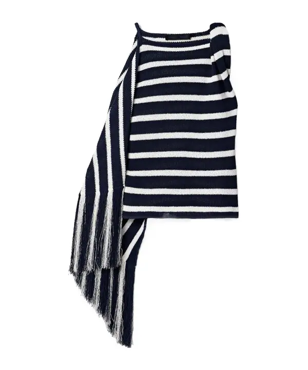 Proenza Schouler Yves Asymmetric Fringed Knitted Top - No
