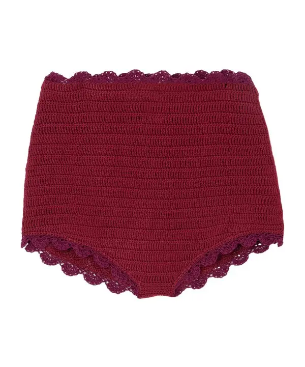 Magda Butrym Scalloped Crocheted Cotton Shorts