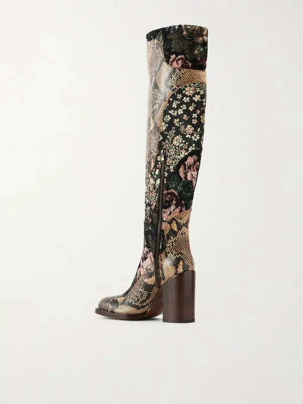 Dries Van Noten Patchwork Leather Boots