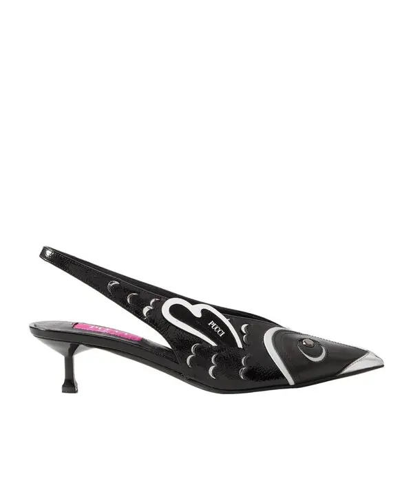 Emilio Pucci Leather Slingback Pumps - Black