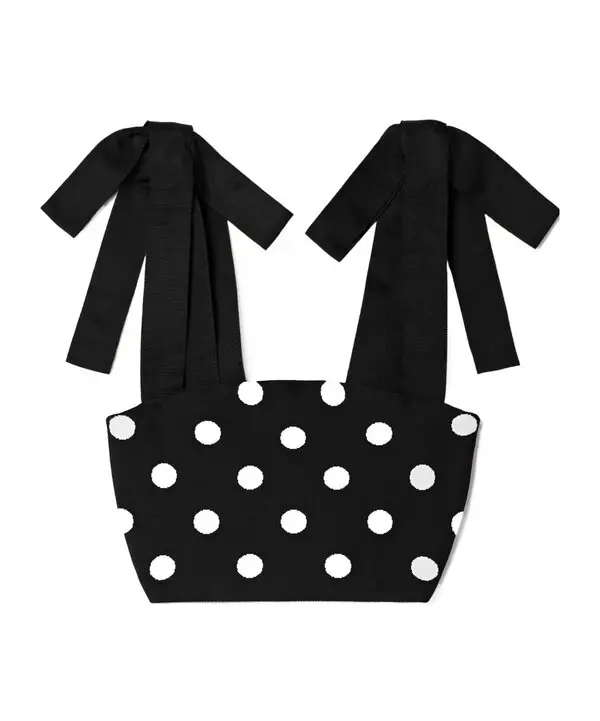 Carolina Herrera Cropped Polka-dot Jacquard-knit Tank - No