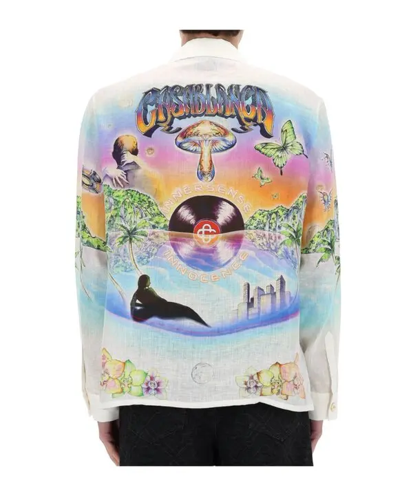 Casablanca Long Sleeve Camp Collar Shirt
