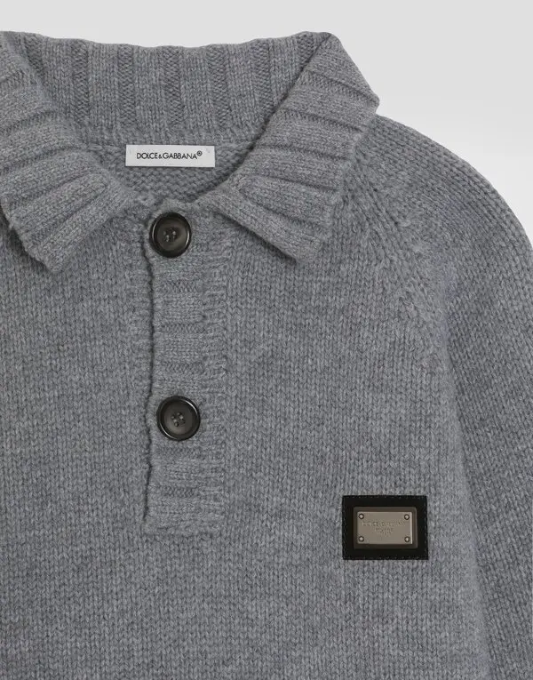 Dolce & Gabbana Polo-neck Logo-plaque Sweater
