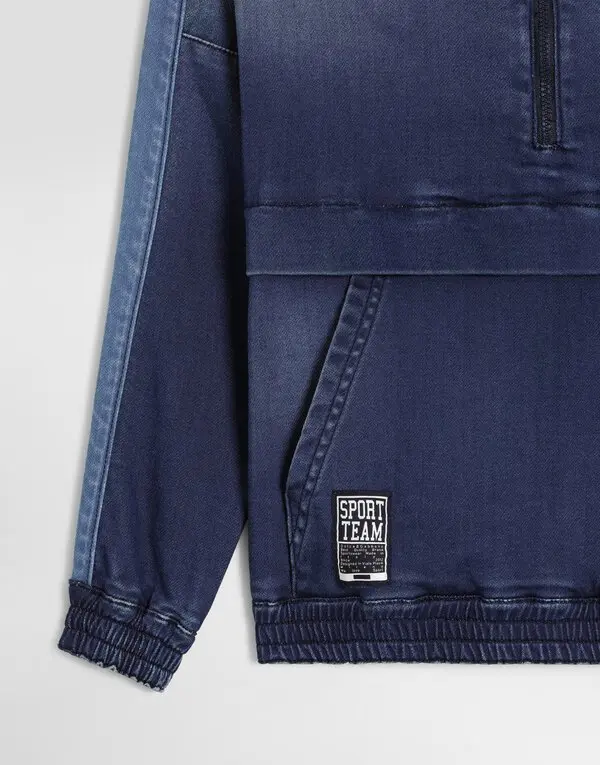Dolce & Gabbana Denim Hoodie With Embroidery
