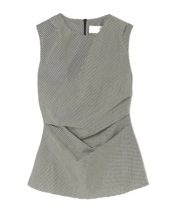RÓHE Gathered Gingham Wool-blend Top - No
