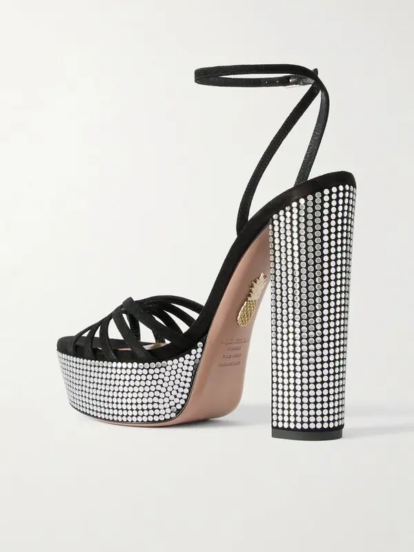 AQUAZZURA Night Fever 140 Suede Platform Sandals