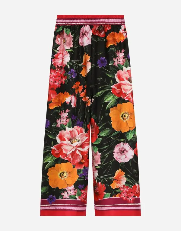 Dolce & Gabbana Floral-print Silk Trousers