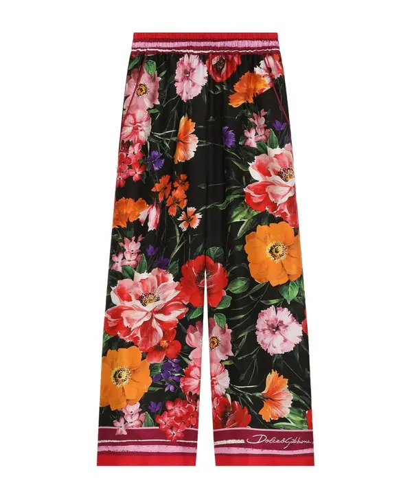 Dolce & Gabbana Floral-print Silk Trousers - No
