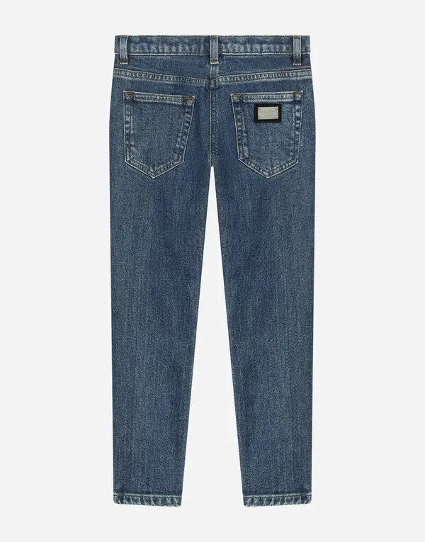 Dolce & Gabbana Logo-plaque Stretch-denim Jeans