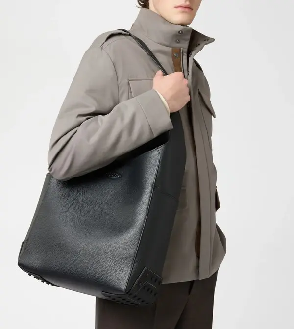 TOD'S Pebbled Hobo Shoulder Bag