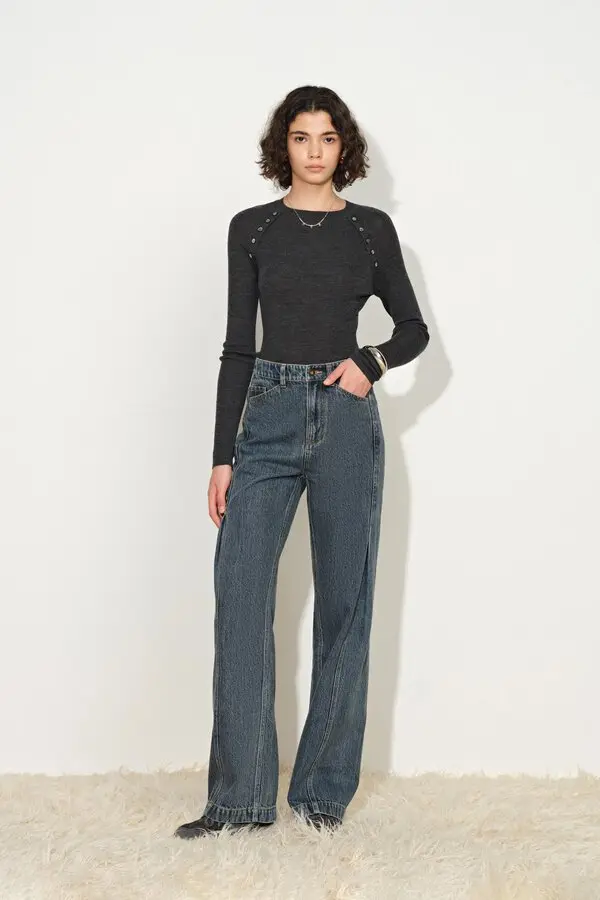 Fabrique Beatrix Knit Top In Machine Washable Fine Wool