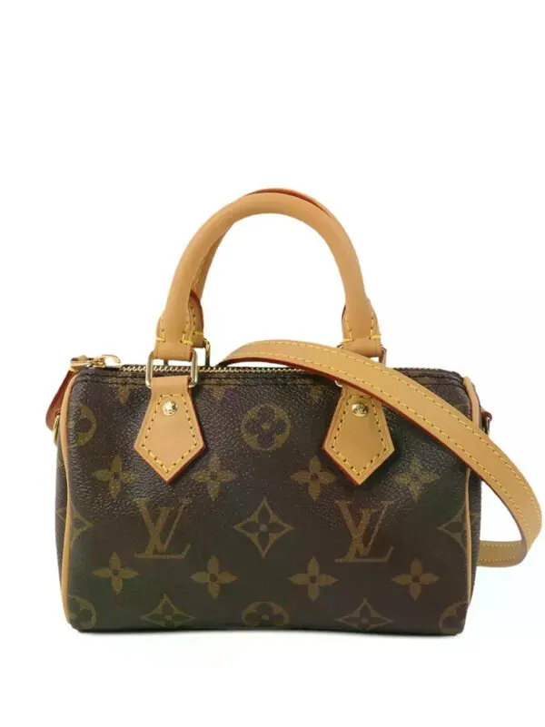 LOUIS VUITTON Monogram Nano Speedy Shoulder Bag - Brown